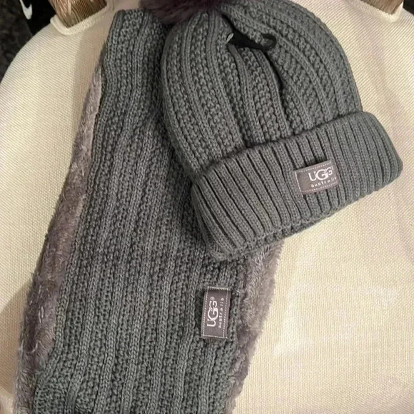 UGG | Accessories | Ugg Gray Hat And Scarf | Poshmark